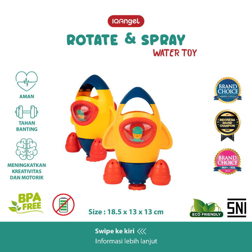 Jual IQAngel - Rotate & Spray Water Toy / Mainan Mandi Bayi dan Anak ...