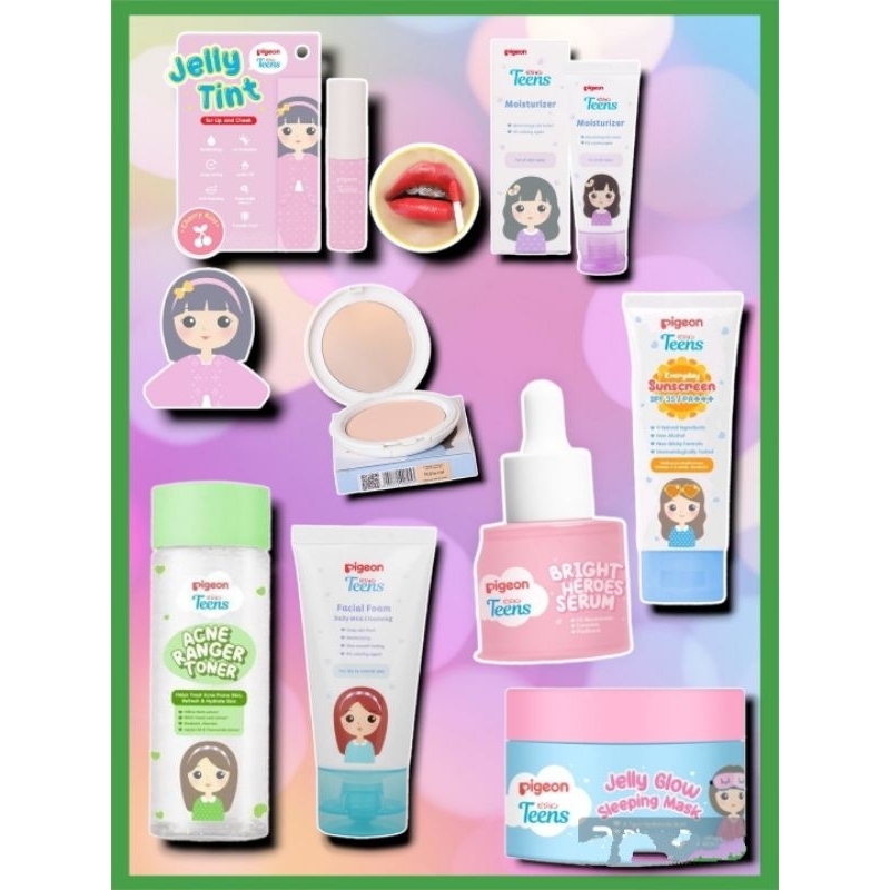 Jual Pigeon Paket Lengkap Bedak Padat Anak Lip Jeli Satu Set Make Up ...