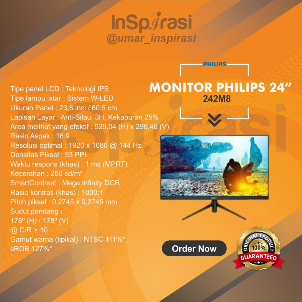 Jual MONITOR PHILIPS 24" 242MB | Shopee Indonesia