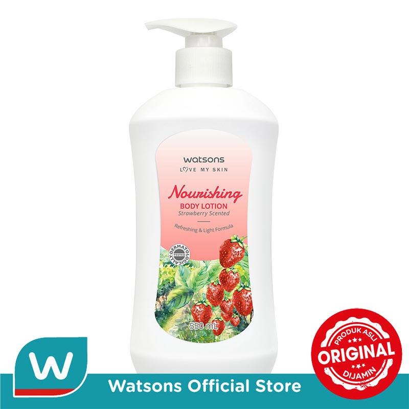 Jual Watsons Nourishing Body Lotion Strawberry Scented 550ml | Shopee ...