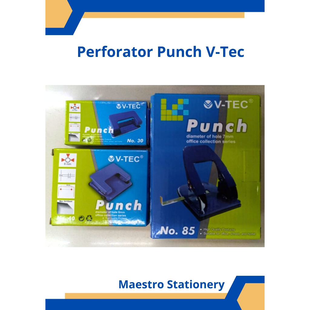 Jual Perforator Punch Pembolong V tec / V-Tec 2 holes kertas no 85 ...