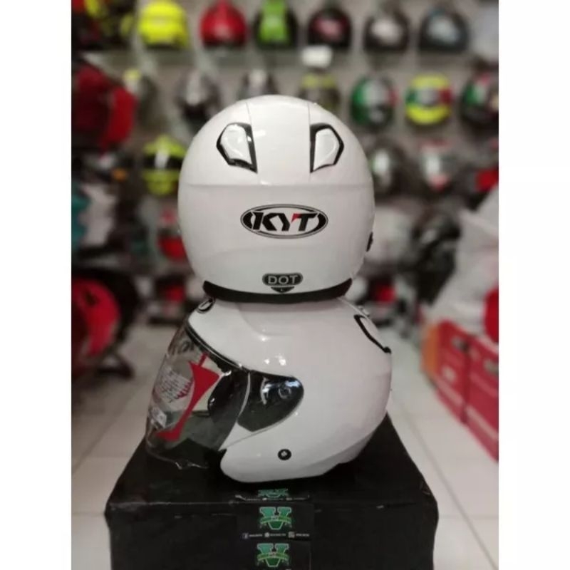 Jual KYT Kyoto putih flat r 100% original SNI+dot (ongkir 2 kg ...