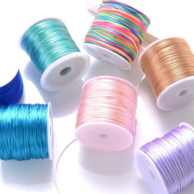 Jual Tali Satin 1 Rol Diameter 1mm Halus Mengkilap Untuk Membuat Gelang ...