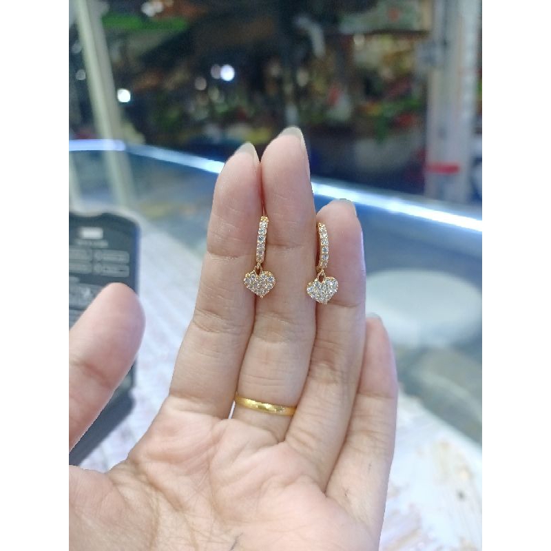 Jual anting jepit gandulan mas 8k kuning rosegold | Shopee Indonesia