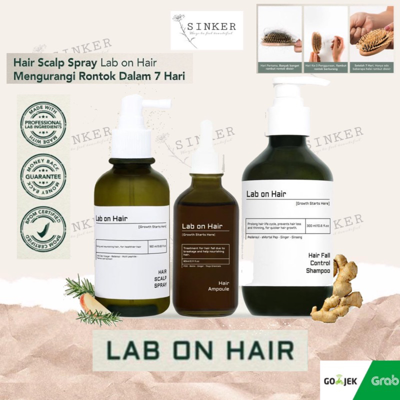 Jual Lab On Hair Anti Hair Fall Shampoo / Scalp Spray Hair Tonic ...