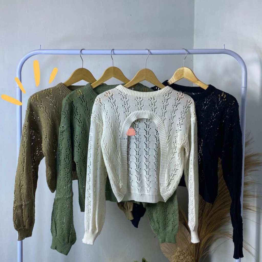 Jual Yura Balon Outer Atasan Wanita Croptop/Atasan Rajut | Shopee Indonesia