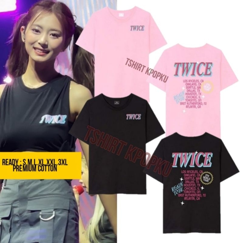 Jual (cod) KAOS korean twice 5th world tour READY TO BE ( versi tulisan ...
