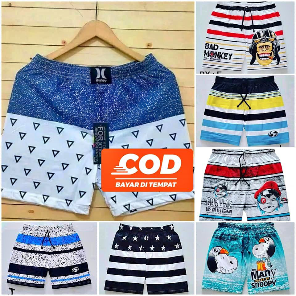 Jual BOXER PRIA WANITA CELANA DALAM PENDEK KOLOR BOXSER PANTAI BAHAN KATUN BOKSER DISTRO SURFING ...