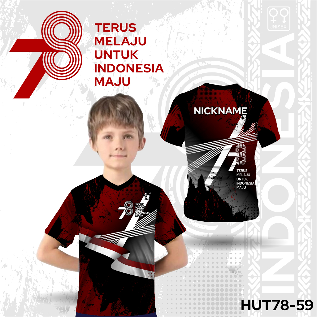 Jual Jersey anak hut kemerdekaan ri ke 78 kaos 17an 2023 baju indonesia | Shopee Indonesia