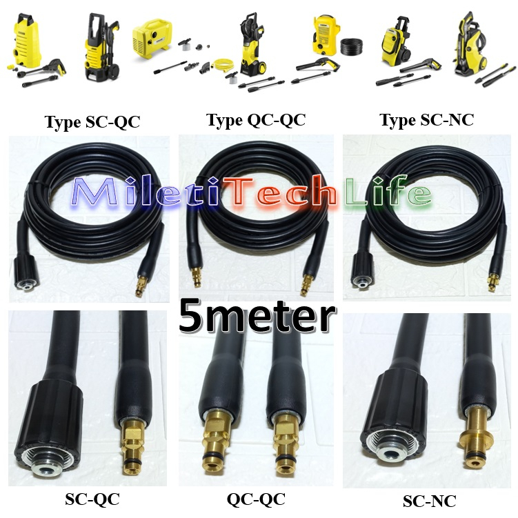 Jual Selang Karcher K1 K2 K3 K4 K5 Panjang 5meter High Pressure Hose 5m ...