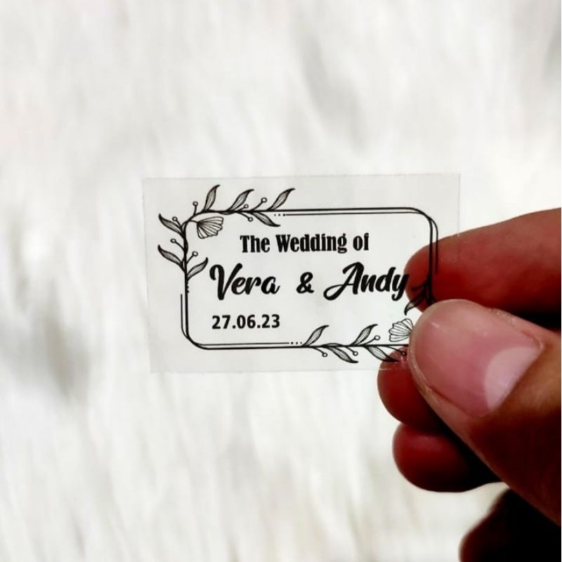 Jual Stiker Transparan Wedding Floral Frame STIKER LABEL SOUVENIR ...