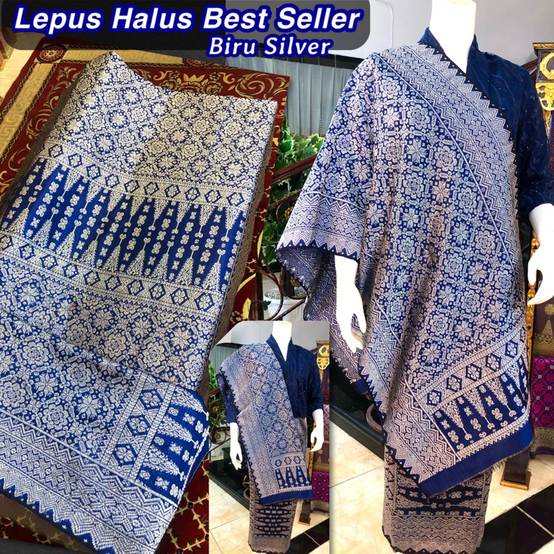 Jual Songket Lepus Halus Best Seller / Biru silver/ Songket Tenun ...