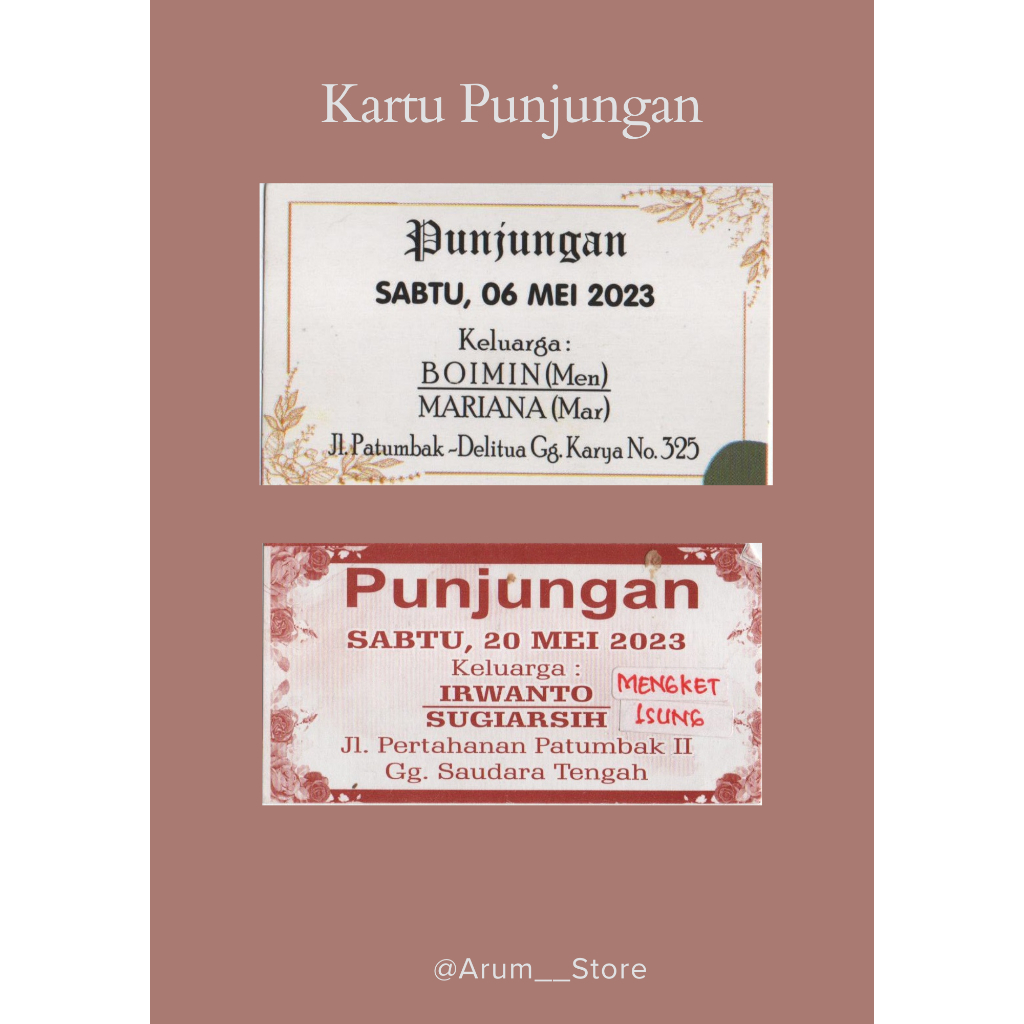 Jual Cetak Kartu Punjungan | Shopee Indonesia