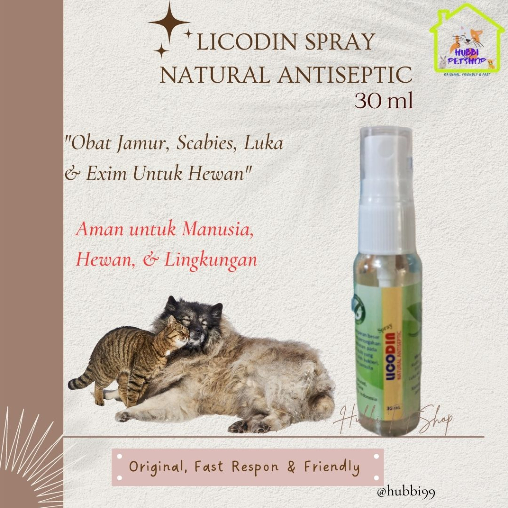 Jual OBAT ANTI JAMUR KUCING LICODIN SPRAY 30ML/OBAT JAMUR SCABIES ...
