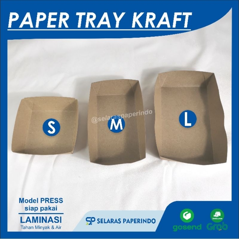 Jual ISI 50pcs | Paper tray kraft siap pakai tempat nasi kertas custom ...