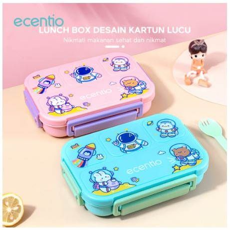Jual ECENTIO Lunch Box Anak 1000ml 4 Sekat Kotak Makan Bekal Tempat ...