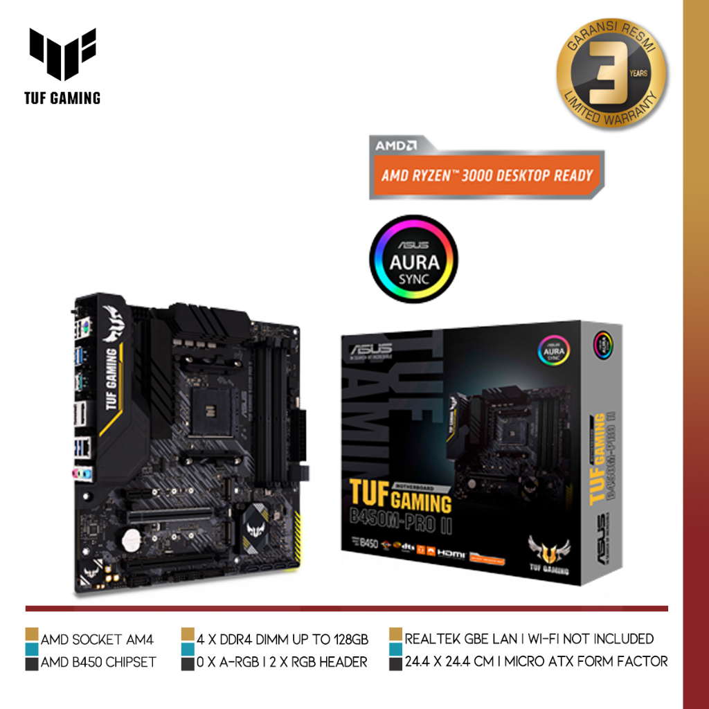 Jual ASUS TUF GAMING B450M-PRO II | Motherboard AMD B450 AM4 Micro ATX ...