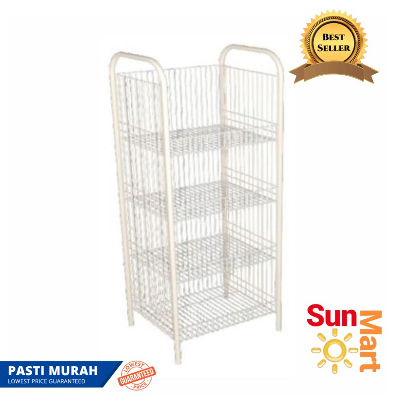 Jual Rak Snack Chiki Besi Hoky 4 susun / Rak Serbaguna Anti Karat ...