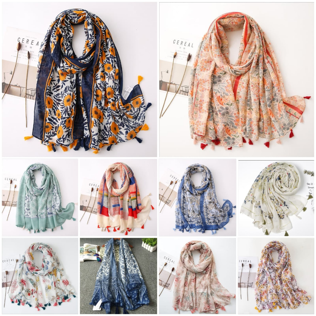 Jual Syal katun scraf modern selendang hijab jilbab aksesoris wanita ...