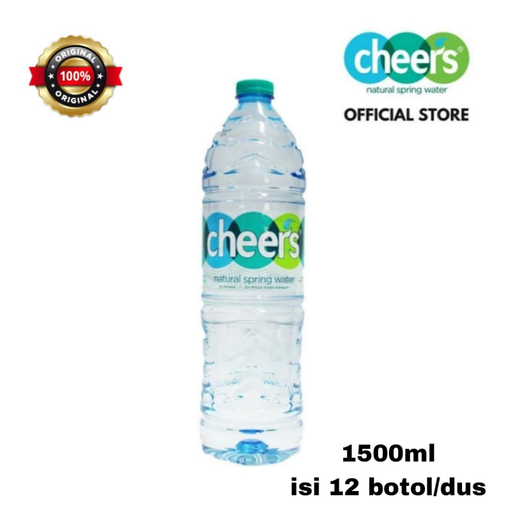 Jual cheers air mineral natural spring water 1500ml isi 12 botol/dus ...