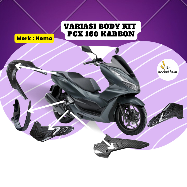 Jual Variasi Body kit PCX 160 Karbon | Shopee Indonesia