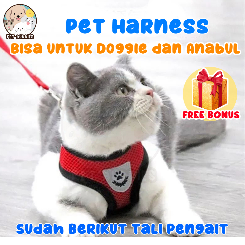 Jual Rompi Kucing Jaring Pet Harness Anjing/Kucing Reflektif ...