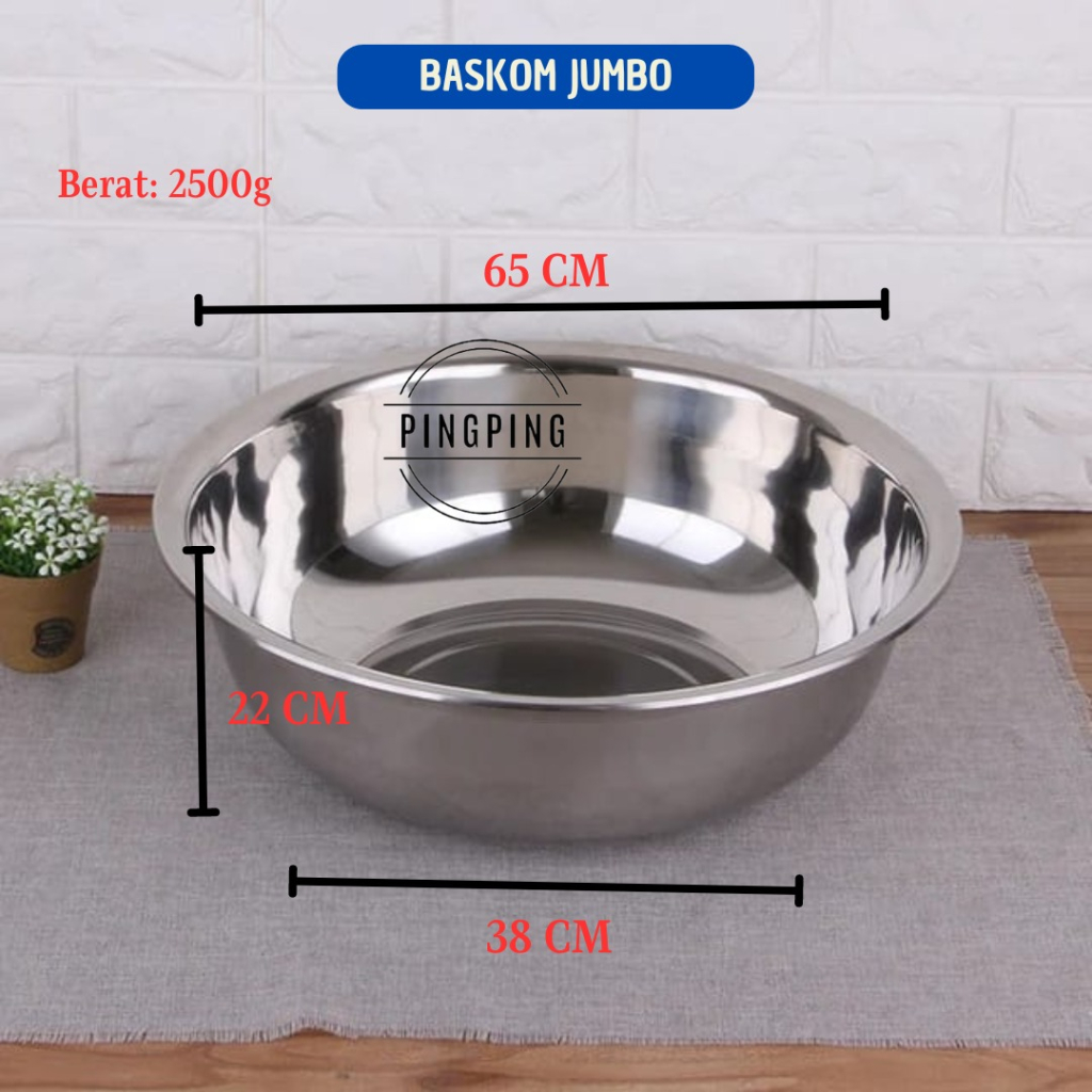 Jual PINGPING - Baskom jumbo / Baskom stainlees / Baskom besar 65cm ...