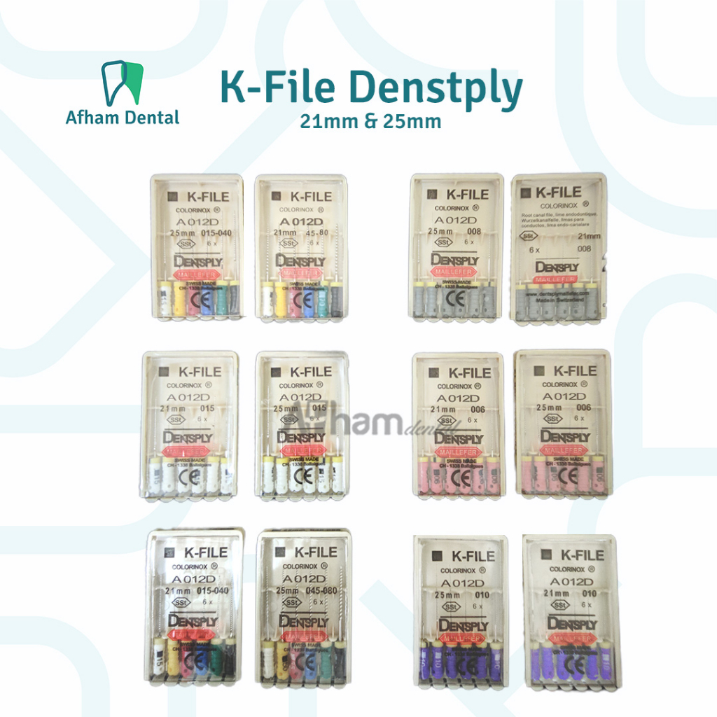 Jual DENTAL ENDO K FILE DENTSPLY ASSORTED #06 #08 #10 #15 #45-80 #15-40 ...