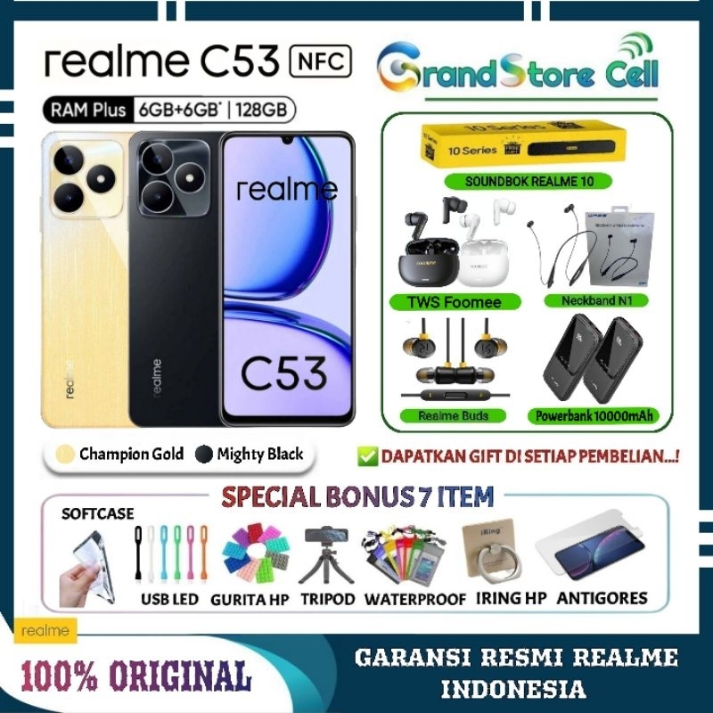 Jual REALME C53 RAM 6/128 GB NFC | REALME C 53 RAM 8/256 GB GARANSI RESMI REALME INDONESIA ...