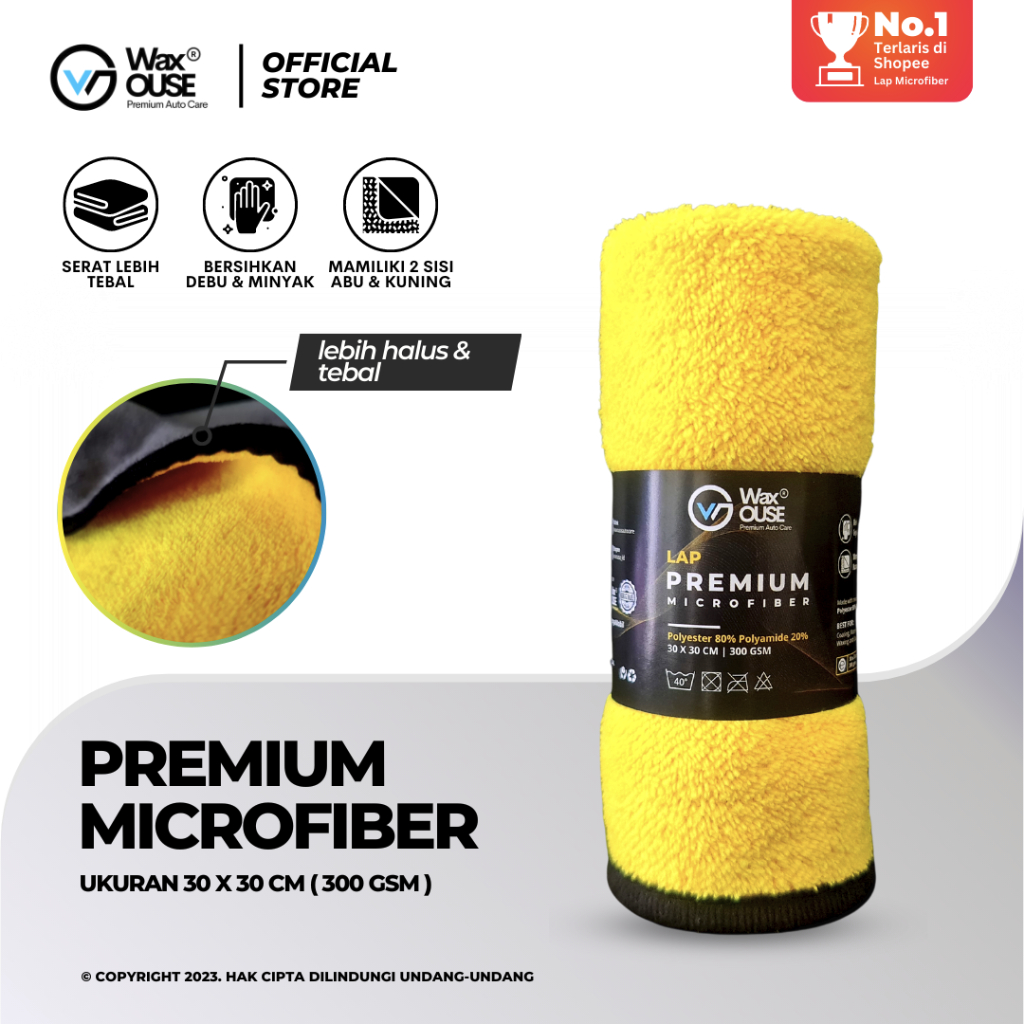 Jual Kain Lap Microfiber Mobil dan Motor Waxouse Lap Microfiber Premium ...
