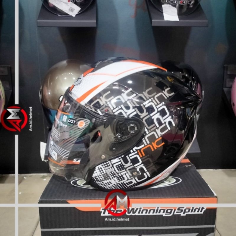 Jual HELM INK DYNAMIC #4 BLACK ORANGE INK HELM DYNAMIC MOTIF | Shopee ...