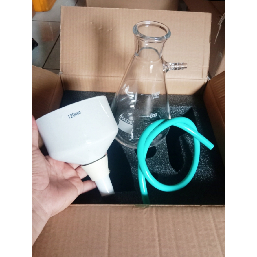 Jual Set for Vacuum Filtration Corong Funnel Buchner 120 mm Plus Filter ...