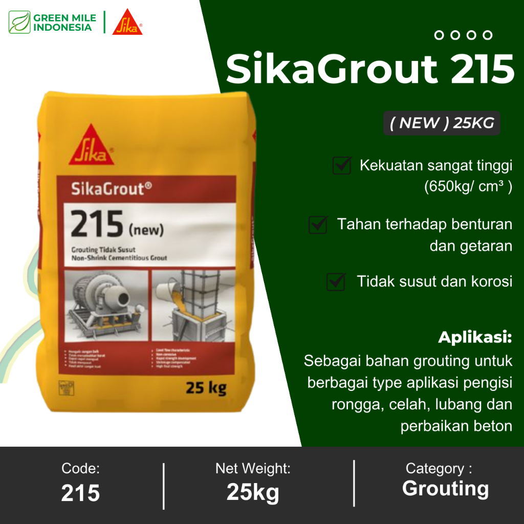 Jual SikaGrout 215 25kg Semen Mortar Grouting Sika Grout | Shopee Indonesia