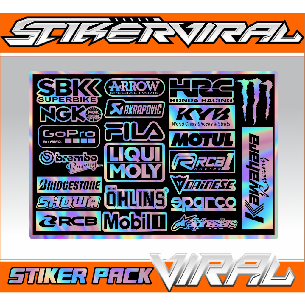 Jual STIKER PACK RACING HOLOGRAM FULL STIKER MOTOR RACING KEREN ...
