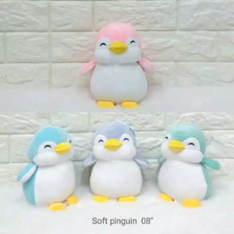 Jual Boneka Plush Toys PP Cotton Soft and Cute Fuzzy Plush Pinguin Abu ...
