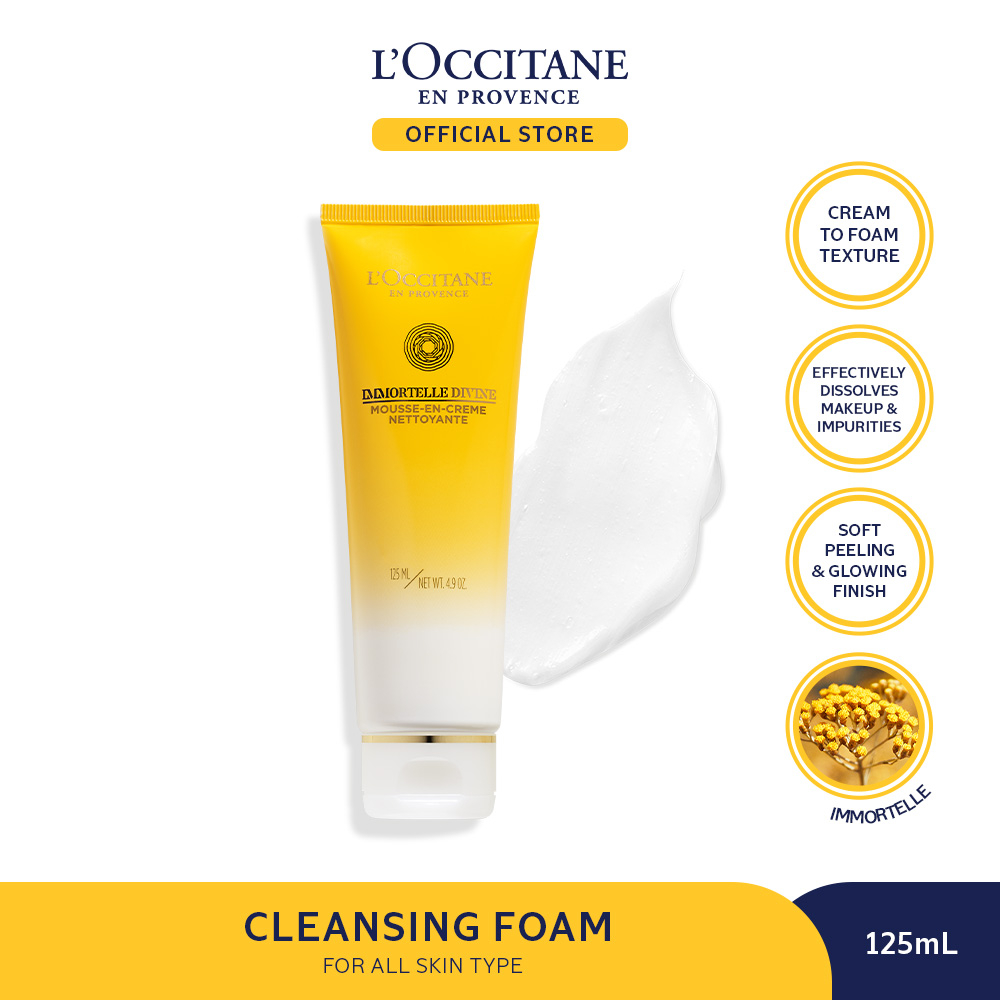 Jual L'Occitane Immortelle Divine Foaming Cleansing Cream125ml - Sabun Cuci Muka Pembersih Wajah ...