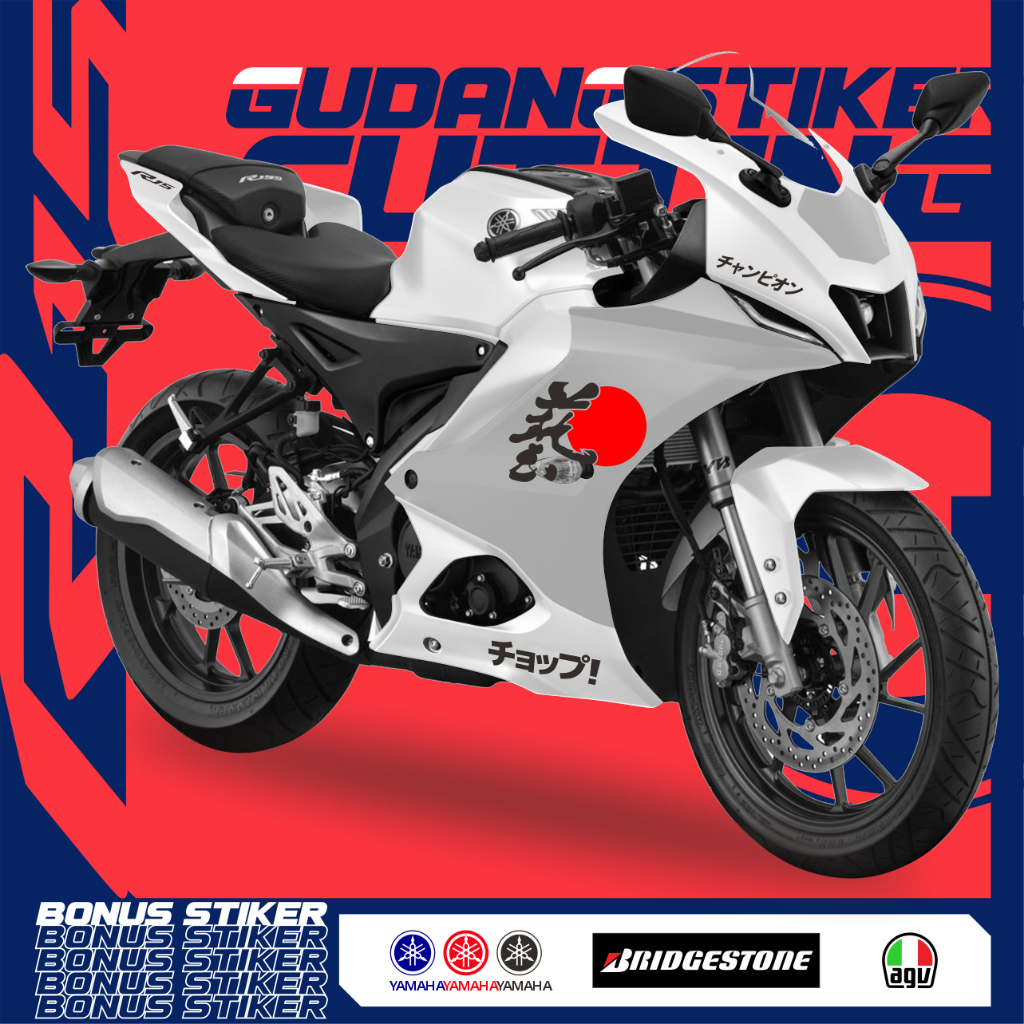 Jual STRIPING CUTTING R15 V4 STIKER TEKS JEPANG EDISI JDM STICKER ...