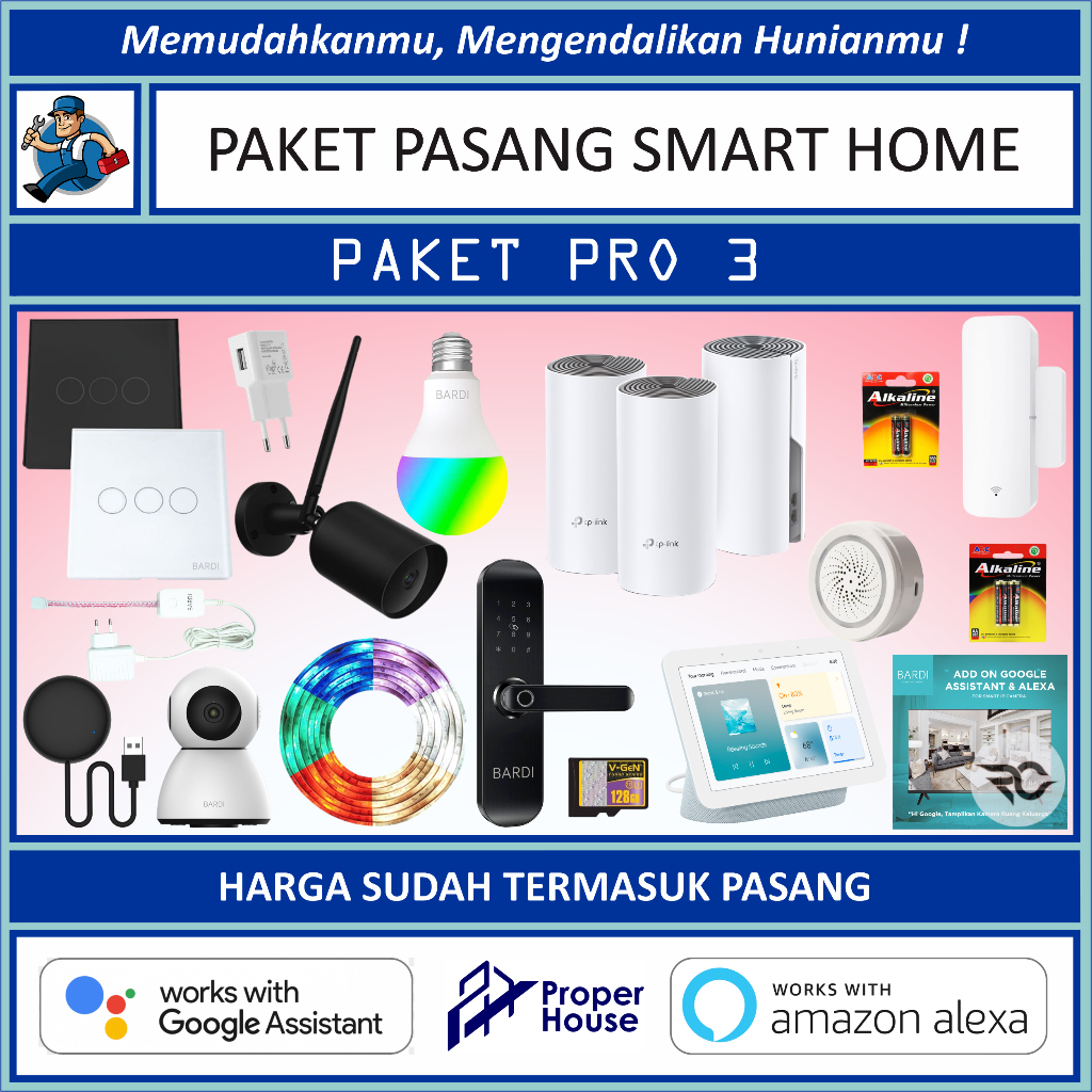 Jual PAKET PASANG SMART HOME PRO 3 | CCTV DOORLOCK SAKLAR LAMPU RGB ...