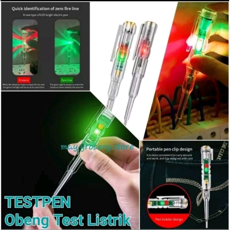 Jual Obeng tespen DC AC Obeng Testpen Kabel Putus Test Pen Listrik LED ...