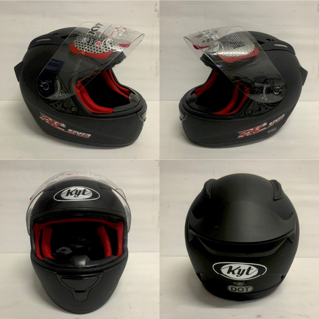 Jual HELM KYT RC7 HITAM DOFF SOLID BLACK DOFF FULL FACE RC7 KYT ...