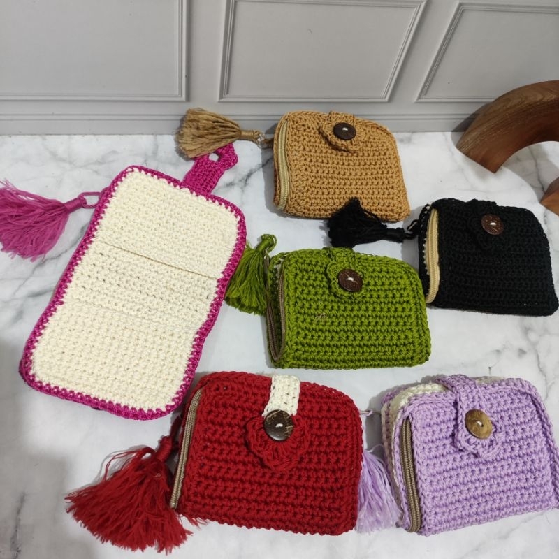Jual NAFF.ID- ELSA Dompet Handmade Bahan Polichery/Dompet Lipat Rajutan ...