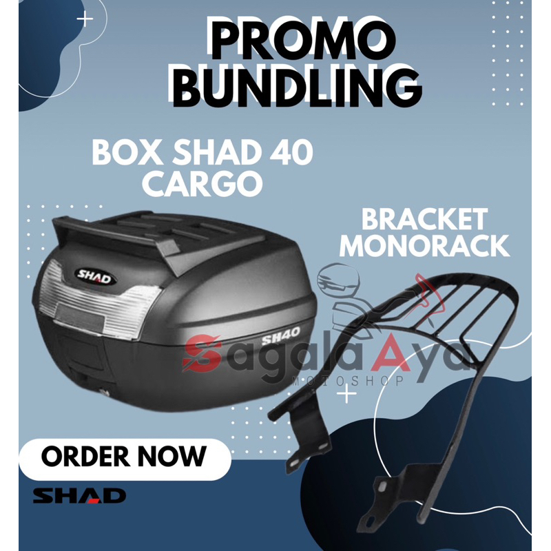 Jual Promo Paket Box SHAD 40 SH 40 cargo dan Bracket Monorack | Shopee ...