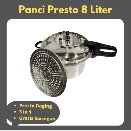 Jual Panci Presto 8 liter Terbaik pelunak daging pengukus 24 cm PRESSURE COOKER 8 LITER ...