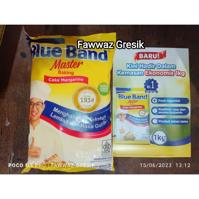 Jual Blue Band Master Baking Cake Margarine 1Kg Pouch / Blueband Master ...
