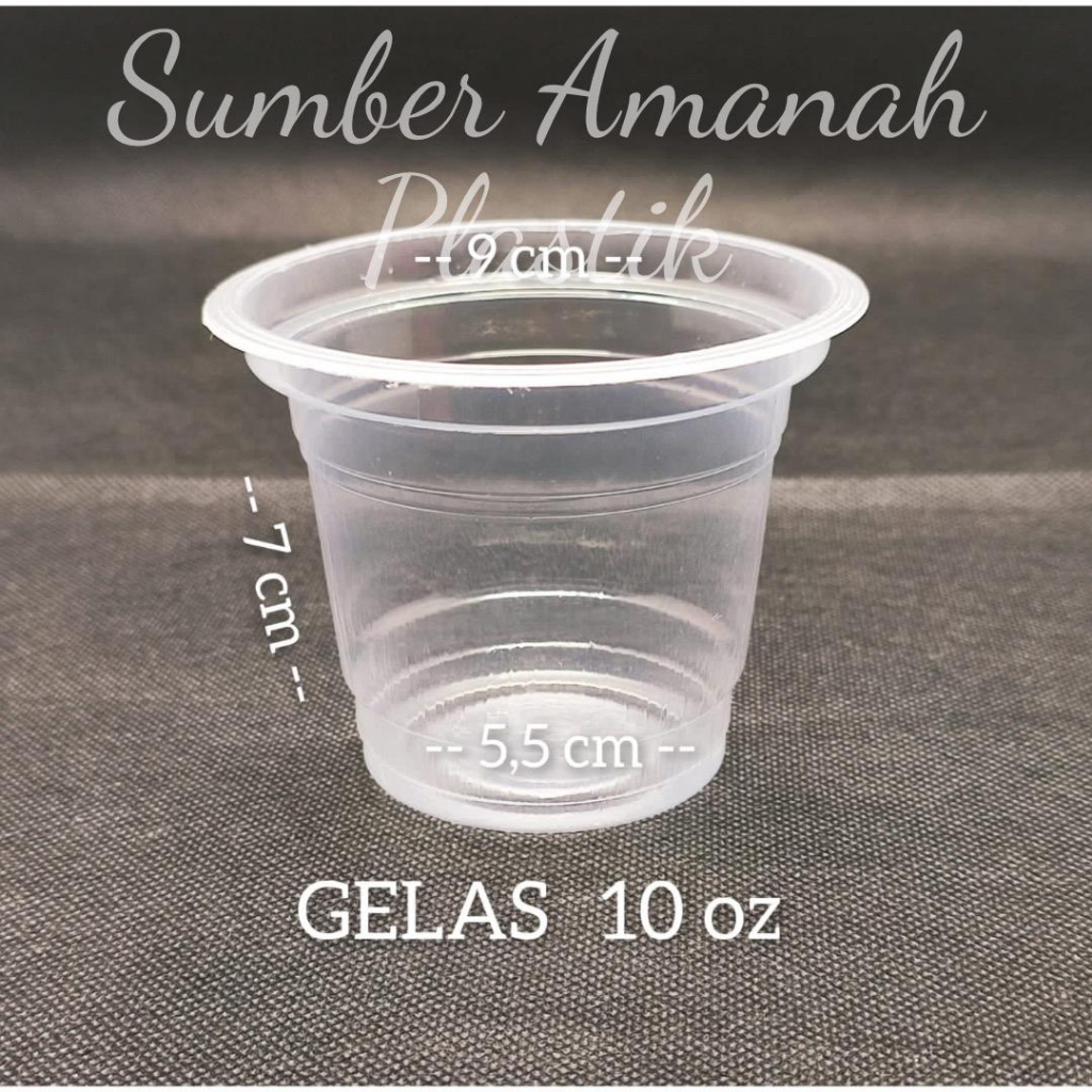 Jual Gelas Plastik Bening 10oz Isi 50pcs | Cup Plastik Minuman 10 oz ...