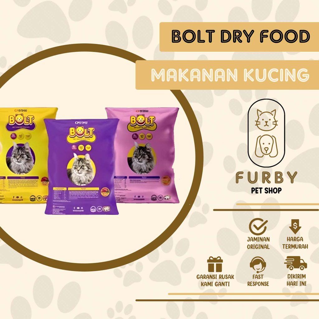 Jual BOLT Makanan Kucing 800GR 1KG Cat Dry Food | Shopee Indonesia