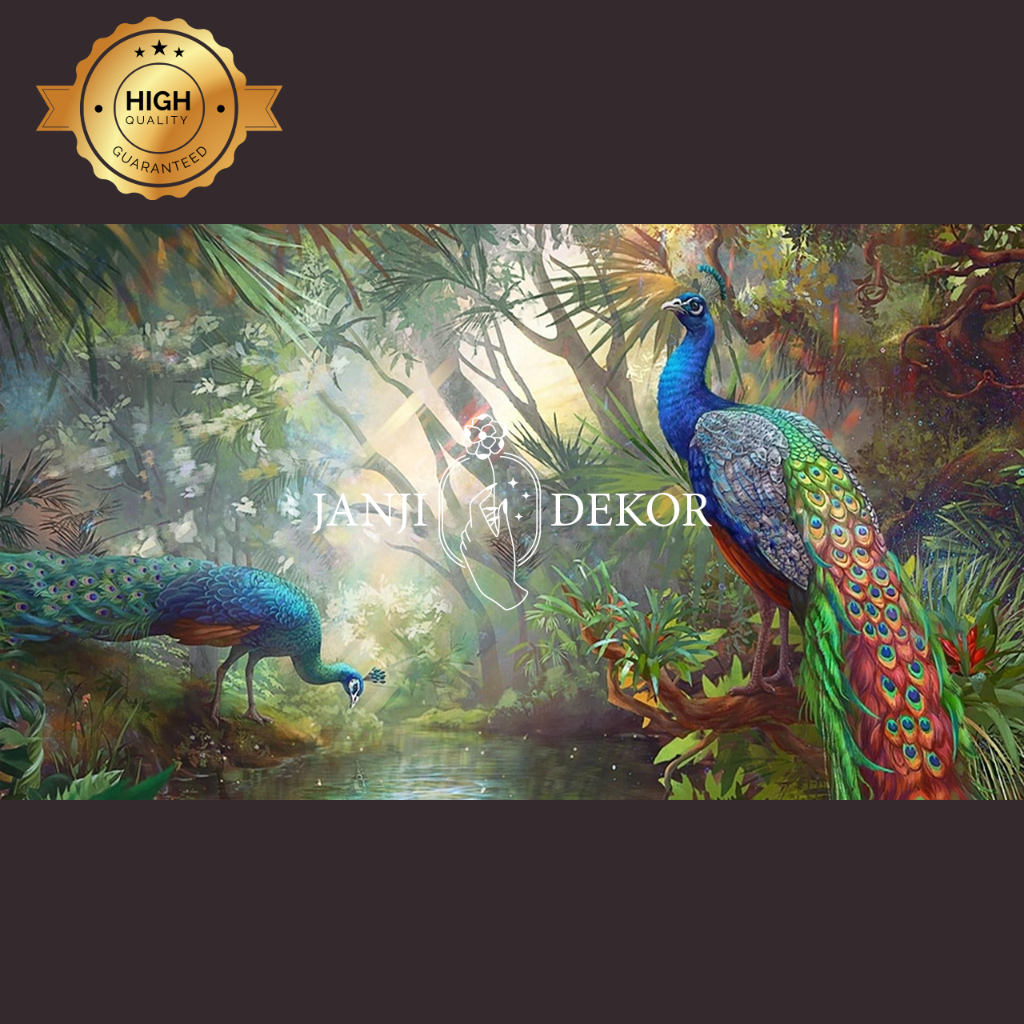 Jual Wallpaper Banner Backdrop Pelaminan Tema Merak Peacock | Shopee ...
