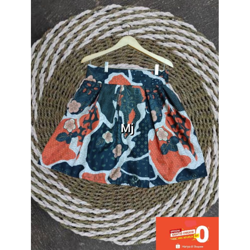 Jual Rok mini korea/rok pendek bawahan batik/model rok bawahan mini/rok ...