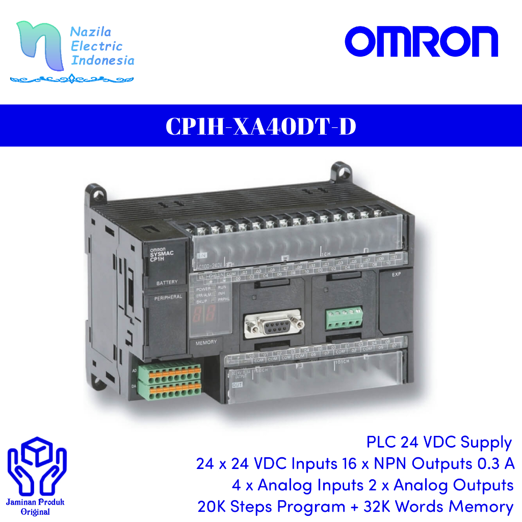 Jual Omron PLC CP1H-XA40DT-D / CP1HXA40DTD / XA40DTD Original | Shopee ...