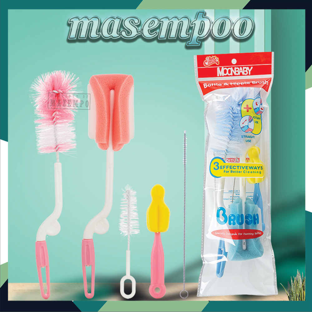 Jual Sikat Cuci Botol Bayi Set - Sikat Pembersih Botol 5 In 1 masempo ...